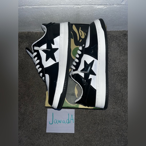 Bape | Shoes | Bapestas Patent Leather Black White | Poshmark